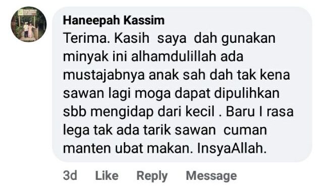Minyak Terapi Aura - Sawan, Sakit Saraf, Kebas-kebas